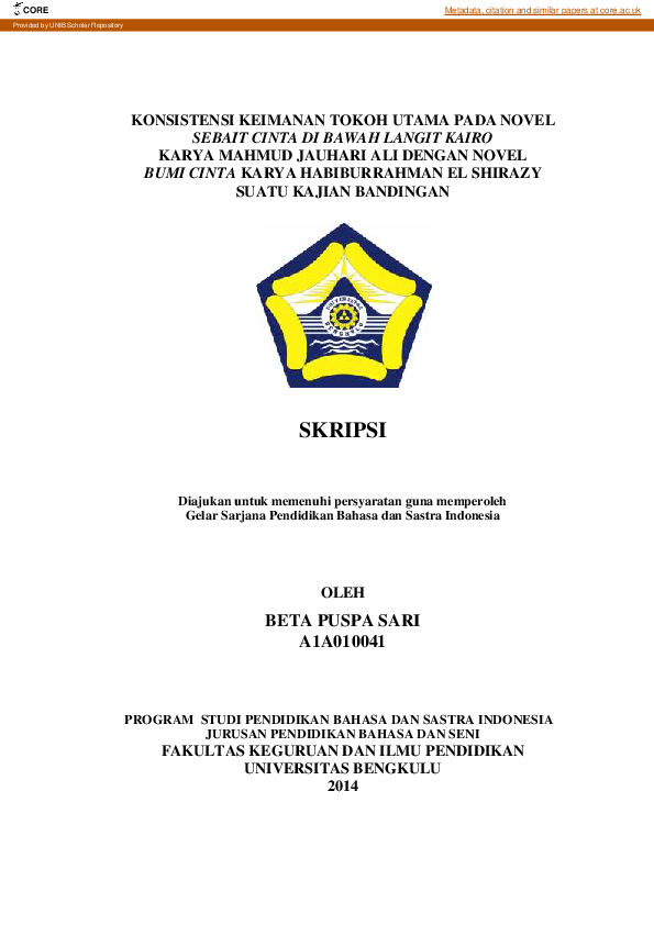 (PDF) Analisis Nilai-Nilai Religius Pada Novel Bumi Cinta Karya ...