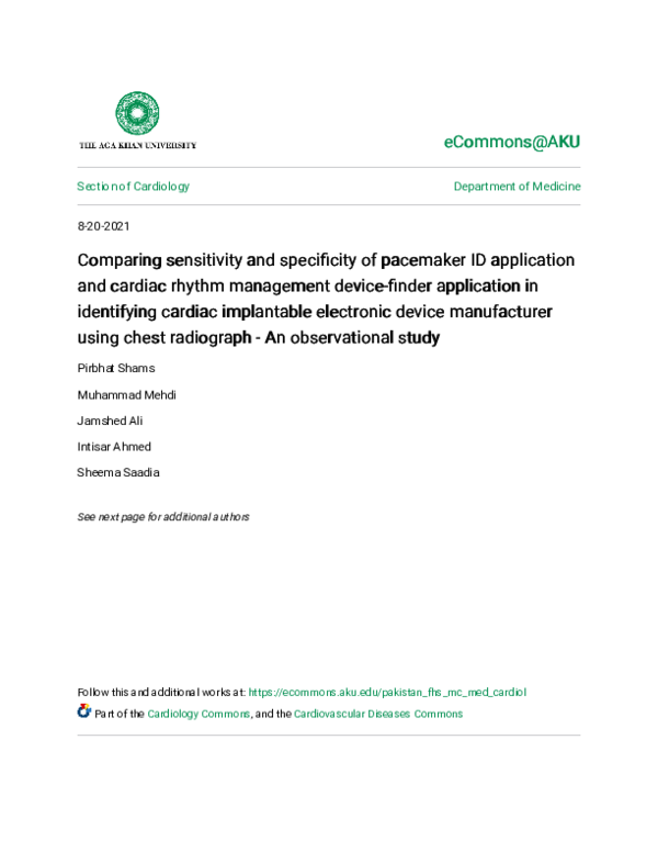 (PDF) Comparing sensitivity and specificity of pacemaker ID application ...