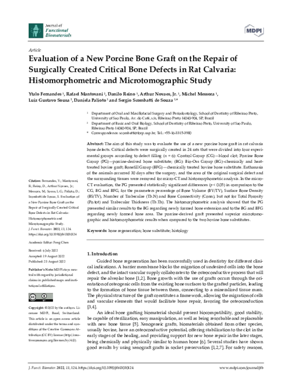 (PDF) Evaluation of a New Porcine Bone Graft on the Repair of ...