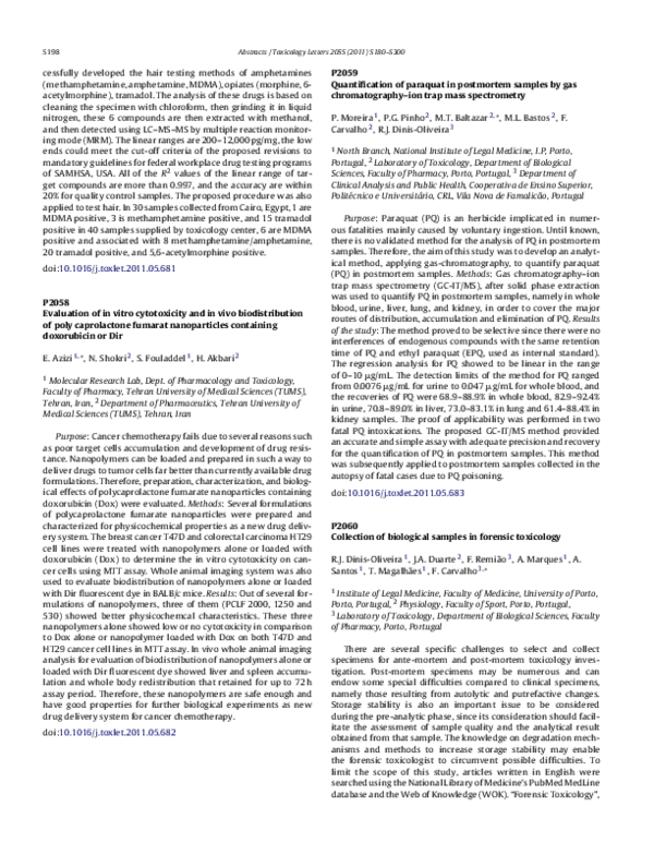 (PDF) Collection of biological samples in forensic toxicology