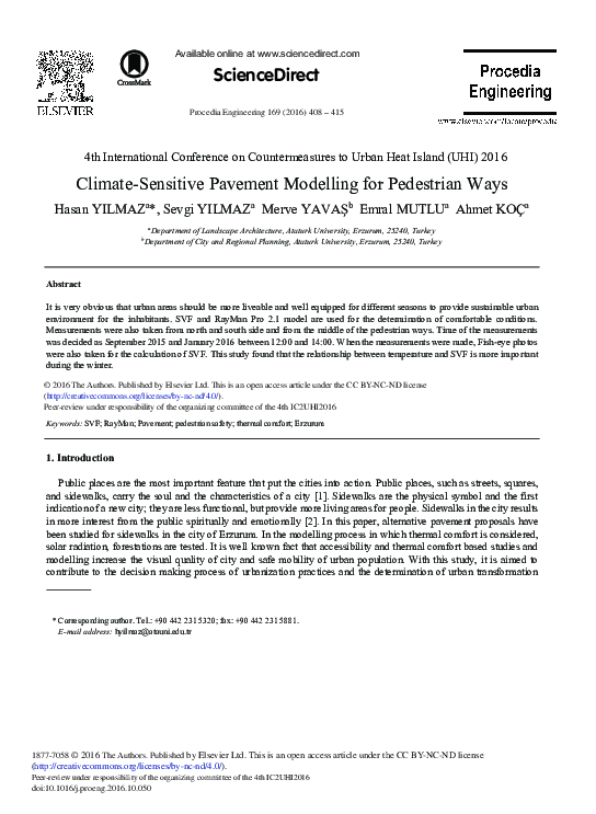 (PDF) Climate-sensitive Pavement Modelling for Pedestrian Ways