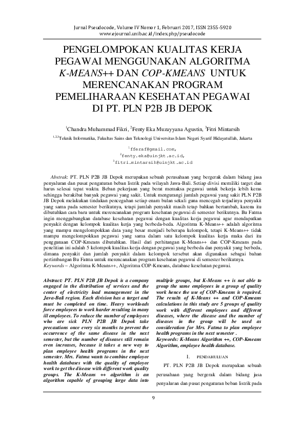 (PDF) Pengelompokan Kualitas Kerja Pegawai Menggunakan Algoritma K ...