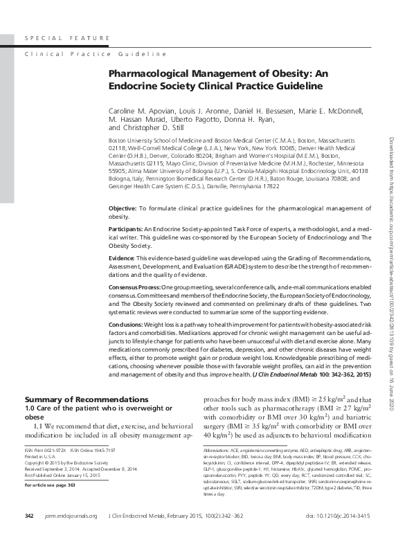 (PDF) Pharmacological Management of Obesity: An Endocrine Society ...