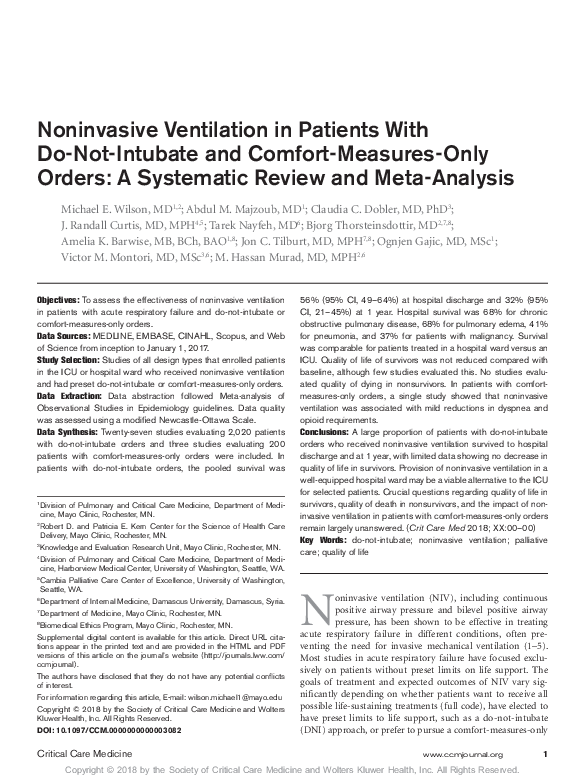 (PDF) Noninvasive ventilation in patients with “do-not-intubate” orders ...