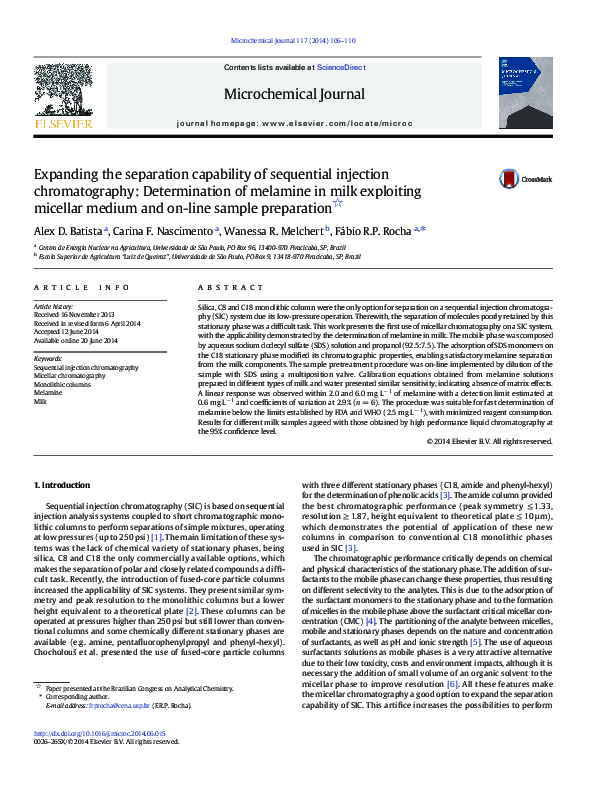 (PDF) Expanding the separation capability of sequential injection ...