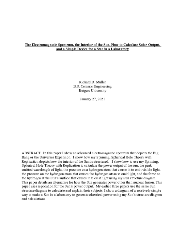 (DOC) The Electromagnetic Spectrum, the Interior of the Sun, How to ...