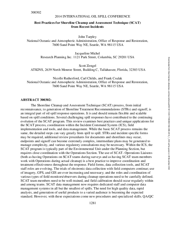 (PDF) Best Practices for Shoreline Cleanup and Assessment Technique ...