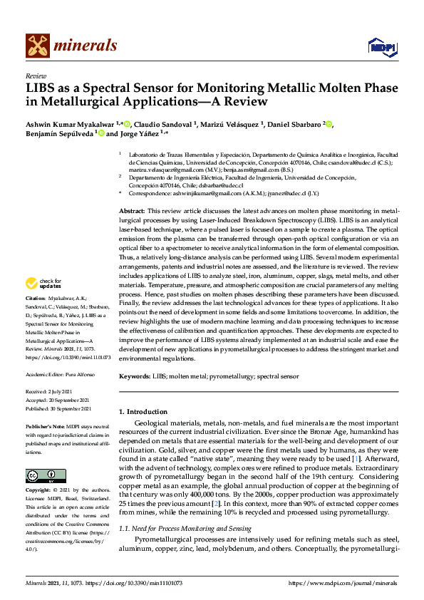 (PDF) LIBS as a Spectral Sensor for Monitoring Metallic Molten Phase in Metallurgical ...