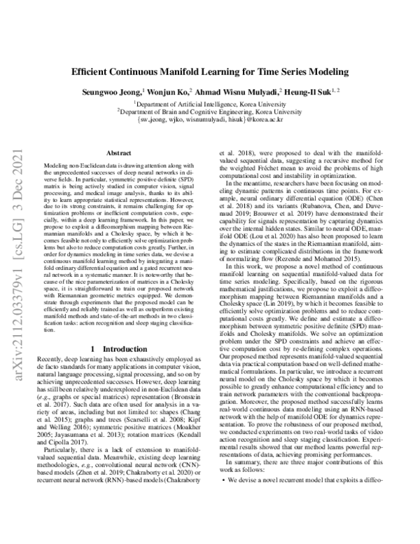 (PDF) Efficient Continuous Manifold Learning for Time Series Modeling