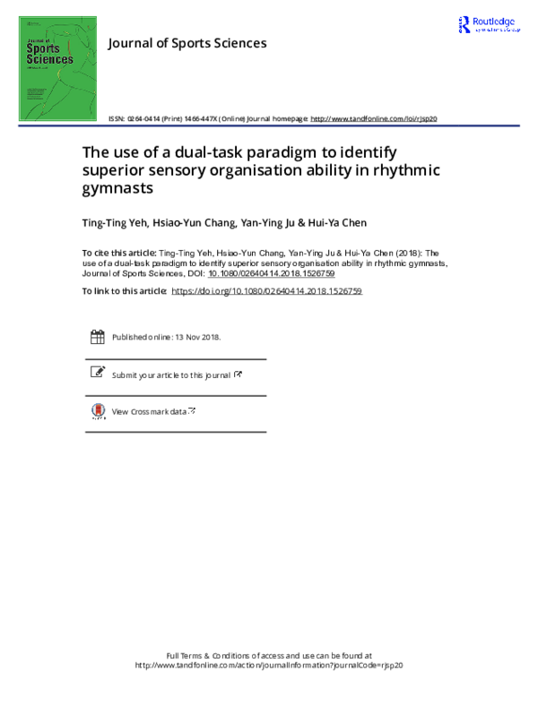 (PDF) The use of a dual-task paradigm to identify superior sensory ...