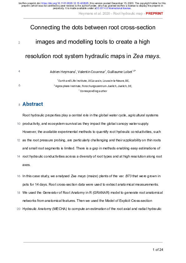 (PDF) Connecting the dots between root cross-section images and ...