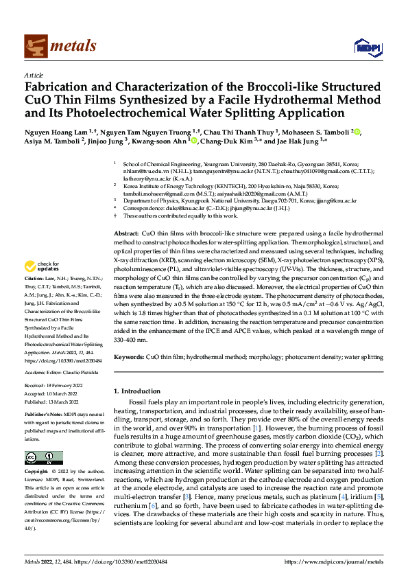 (PDF) Synthesis and Characterization of Nanostructured Undoped/Doped ...