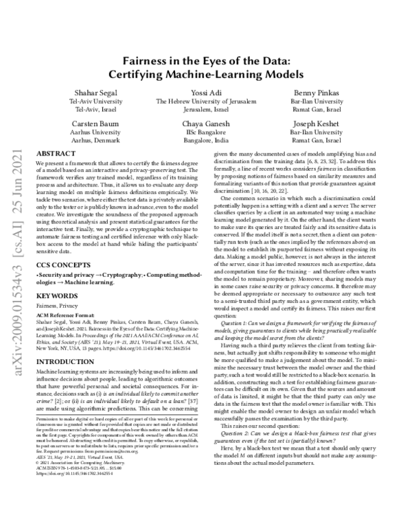 (PDF) Fairness in the Eyes of the Data: Certifying Machine-Learning Models