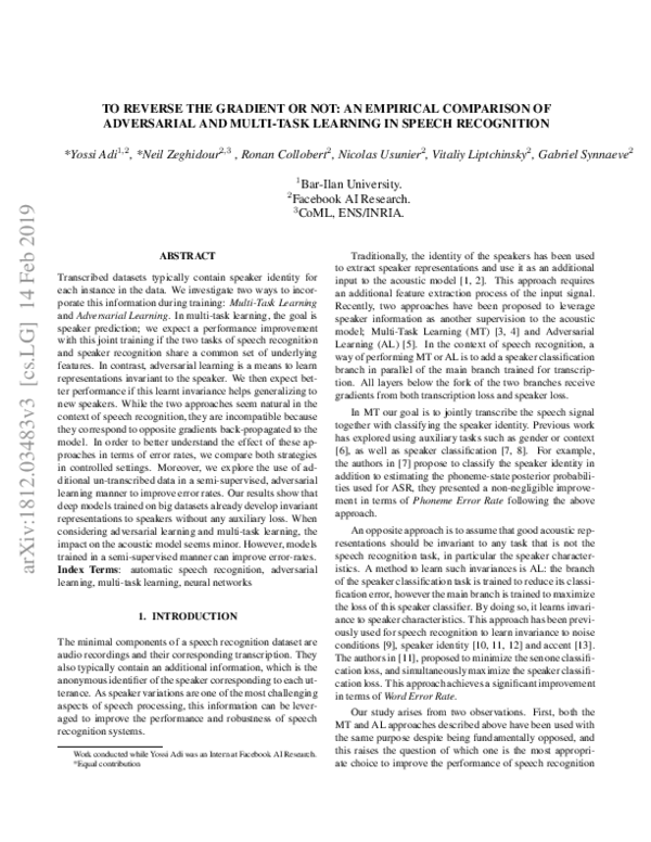 Pdf To Reverse The Gradient Or Not An Empirical Comparison Of Adversarial And Multi Task