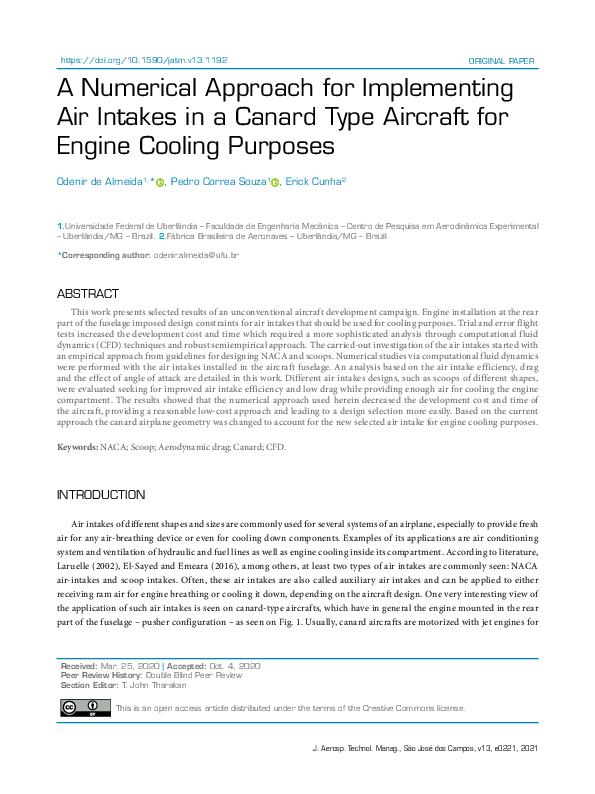 (PDF) A Numerical Approach for Implementing Air Intakes in a Canard ...