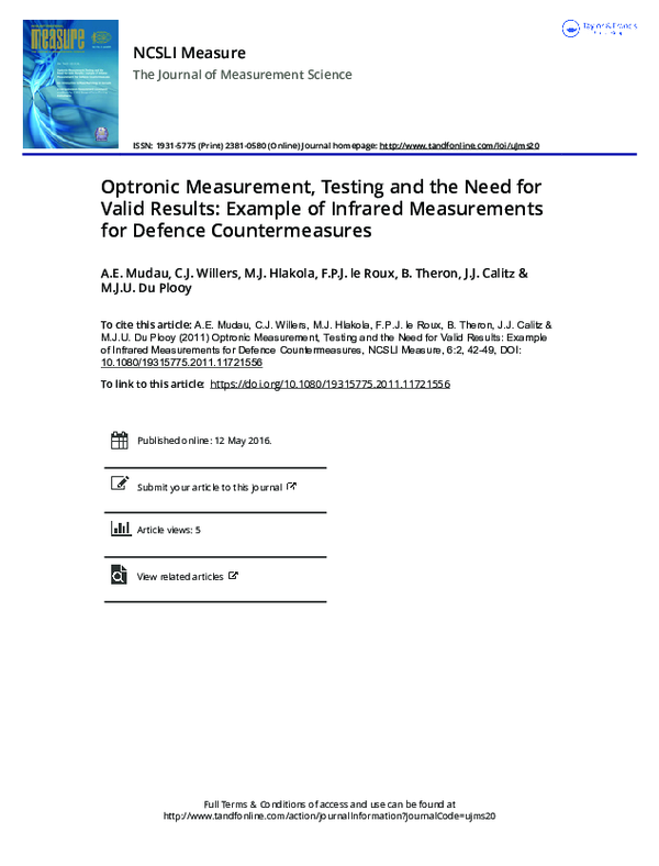 (PDF) Optronic Measurement, Testing and the Need for Valid Results ...
