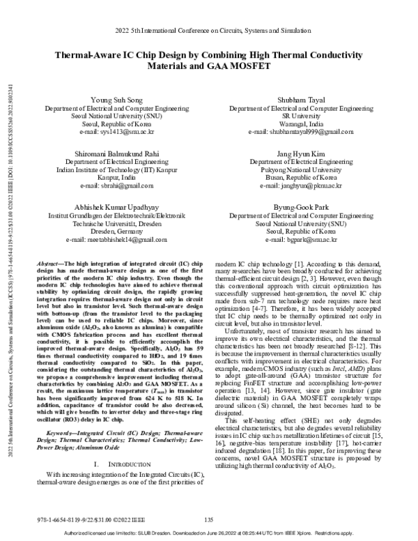 Pdf Thermal Aware Ic Chip Design By Combining High Thermal