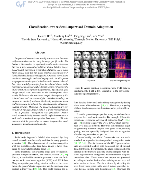 (PDF) Classification-aware Semi-supervised Domain Adaptation