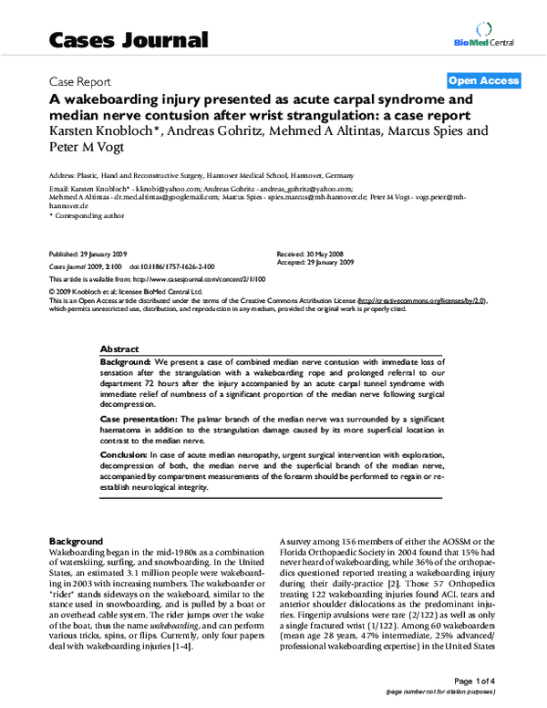 (PDF) A wakeboarding injury presented as acute carpal syndrome and ...