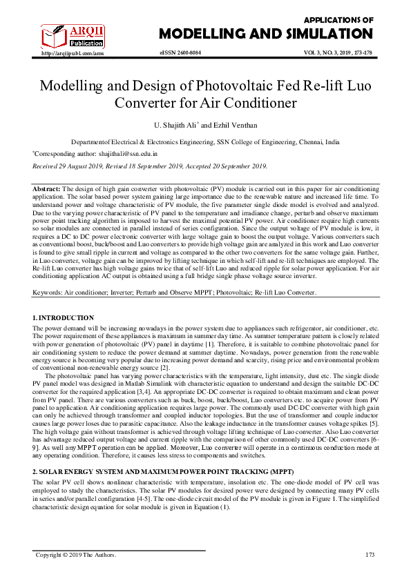 (PDF) Modelling and Design of Photovoltaic Fed Re-lift Luo Converter ...
