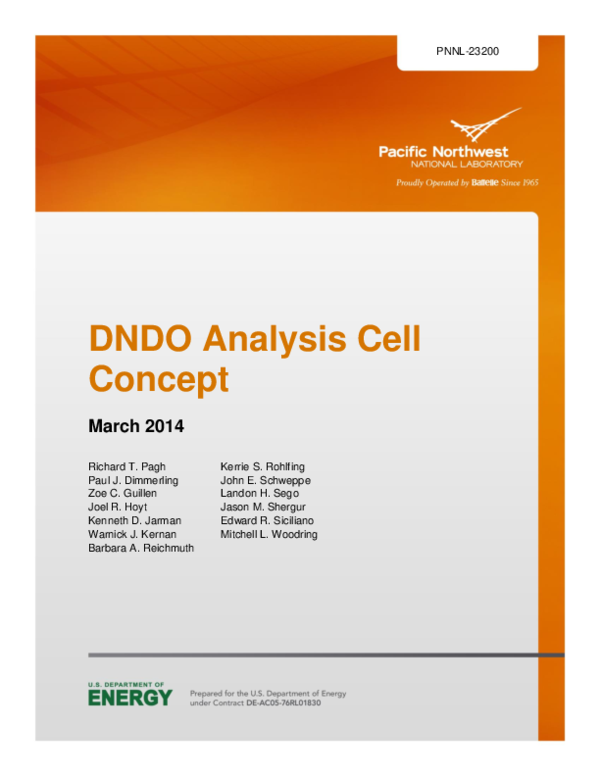 (PDF) DNDO Analysis Cell Concept | warnick kernan - Academia.edu