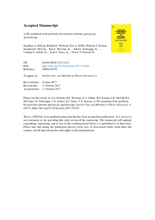 Pdf A 3d Simulation Look Up Library For Real Time Airborne Gamma Ray