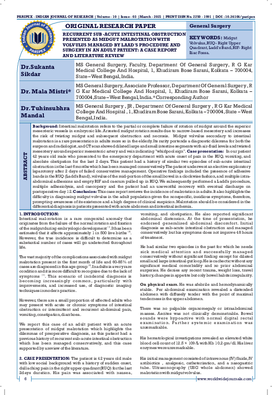 (PDF) Recurrent Sub -Acute Intestinal Obstruction Presented as Midgut ...