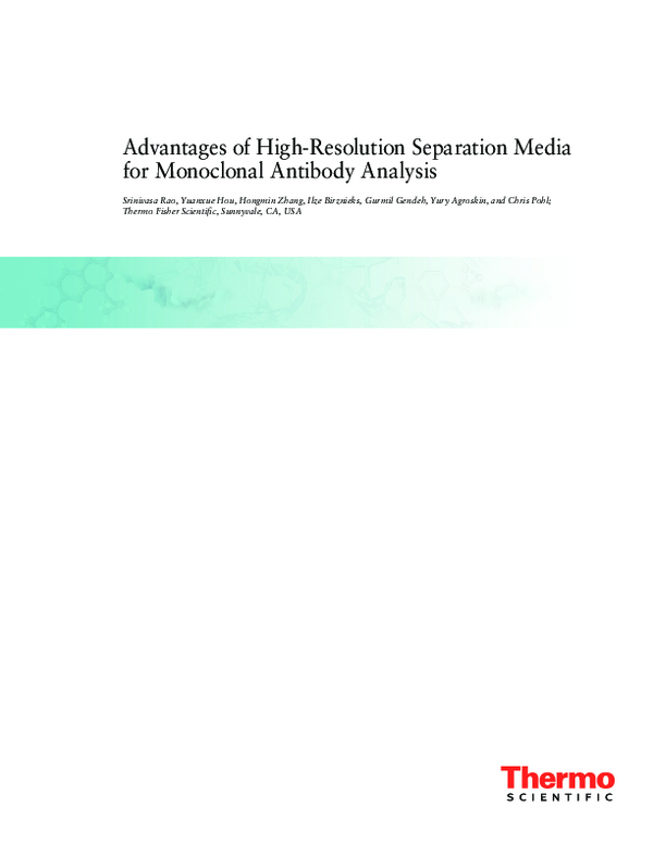 (PDF) Advantages of High-Resolution Separation Media for Monoclonal ...