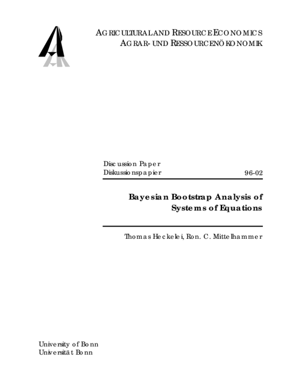(PDF) Bayesian Bootstrap Analysis of Systems of Equations