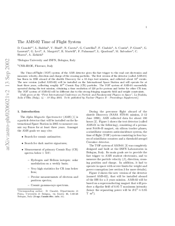 (PDF) The AMS-02 Time of Flight system