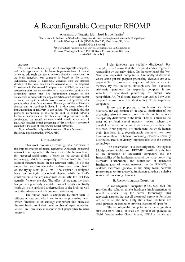 (PDF) A Reconfigurable Computer REOMP