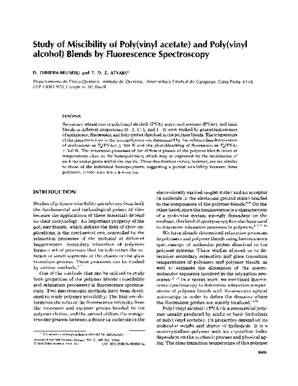 (PDF) Study of miscibility of poly(vinyl acetate) and poly(vinyl ...