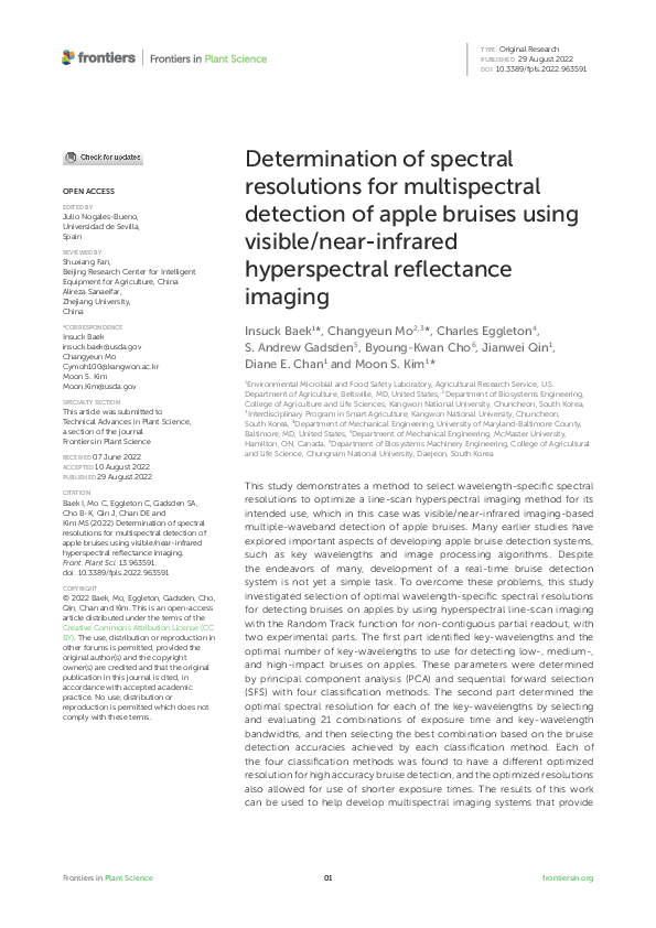 (PDF) Determination of spectral resolutions for multispectral detection ...