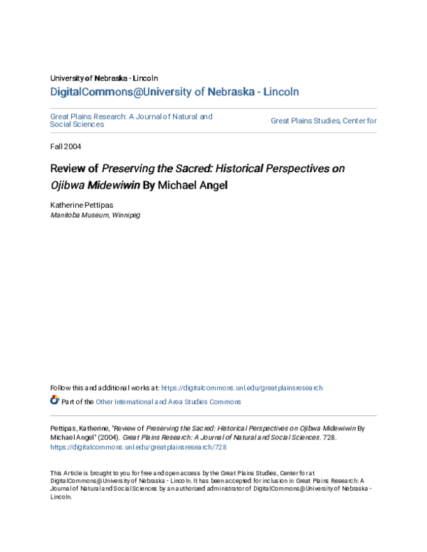 (PDF) Review of \u3ci\u3e Preserving the Sacred: Historical ...