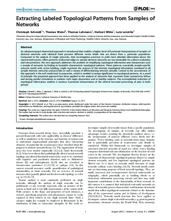 (PDF) Extracting Labeled Topological Patterns from Samples of Networks
