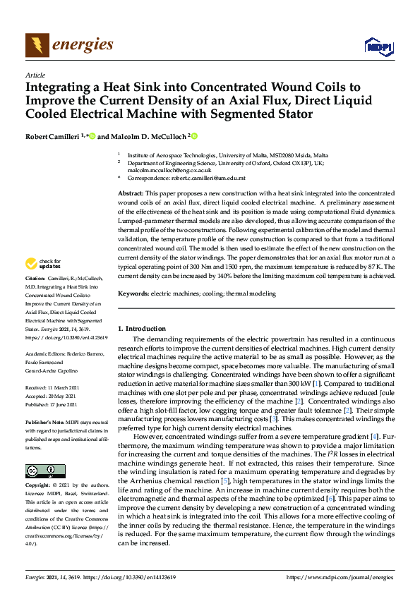 (PDF) Integrating a Heat Sink into Concentrated Wound Coils to Improve ...