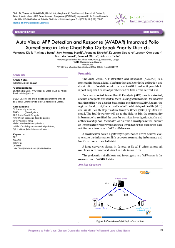 (PDF) Auto Visual AFP Detection and Response (AVADAR) Improved Polio ...