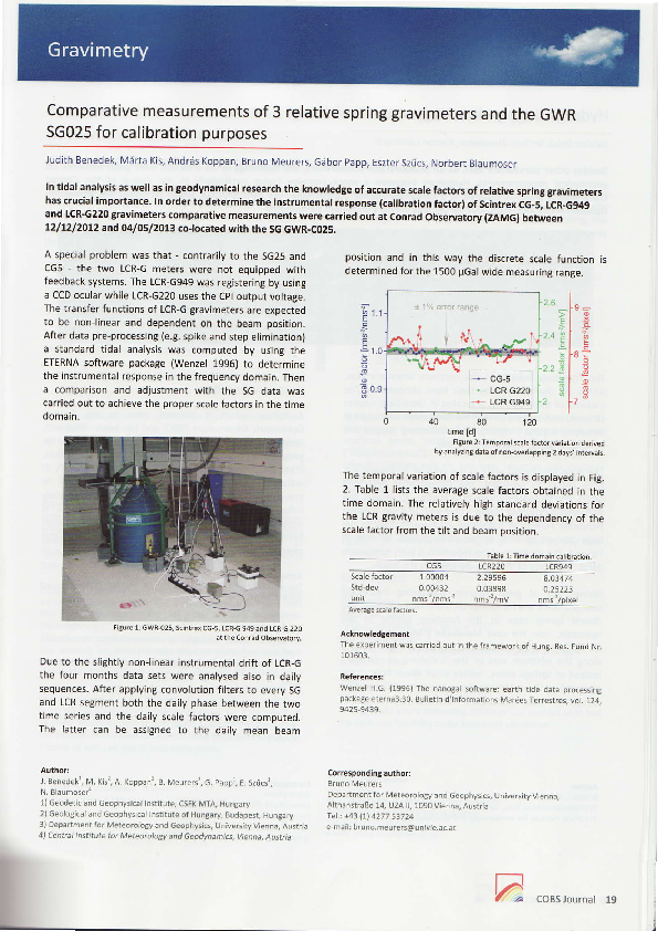 (PDF) Comparative measurement of 3 relative spring gravimeters and the ...