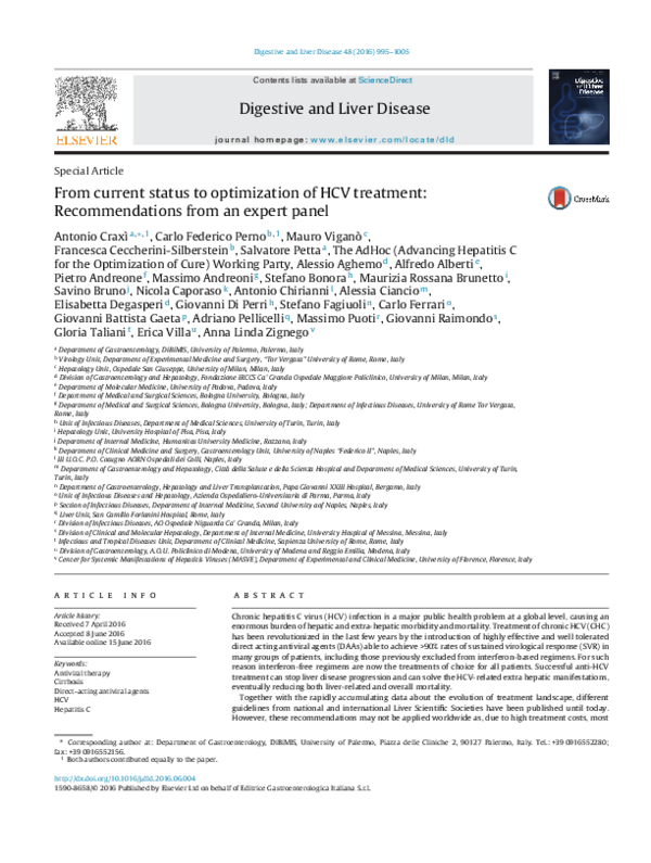 (PDF) From Current Status to Optimization of HCV Treatment ...