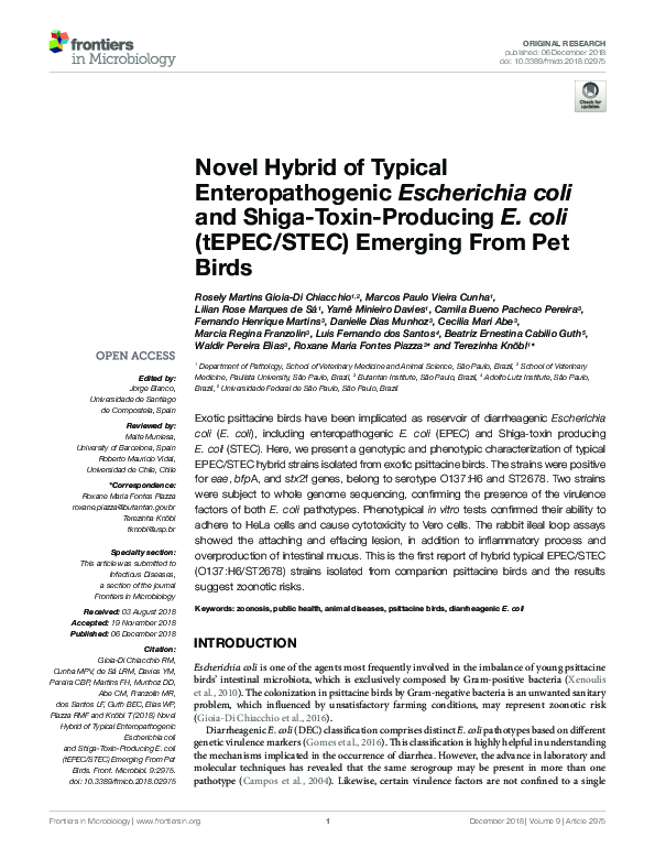 (PDF) Novel Hybrid of Typical Enteropathogenic Escherichia coli and ...