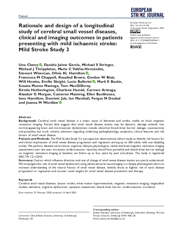 (PDF) Rationale and design of a longitudinal study of cerebral small ...