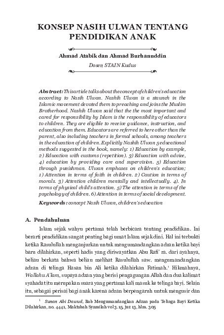 (PDF) Konsep Nasih Ulwan Tentangpendidikan Anak