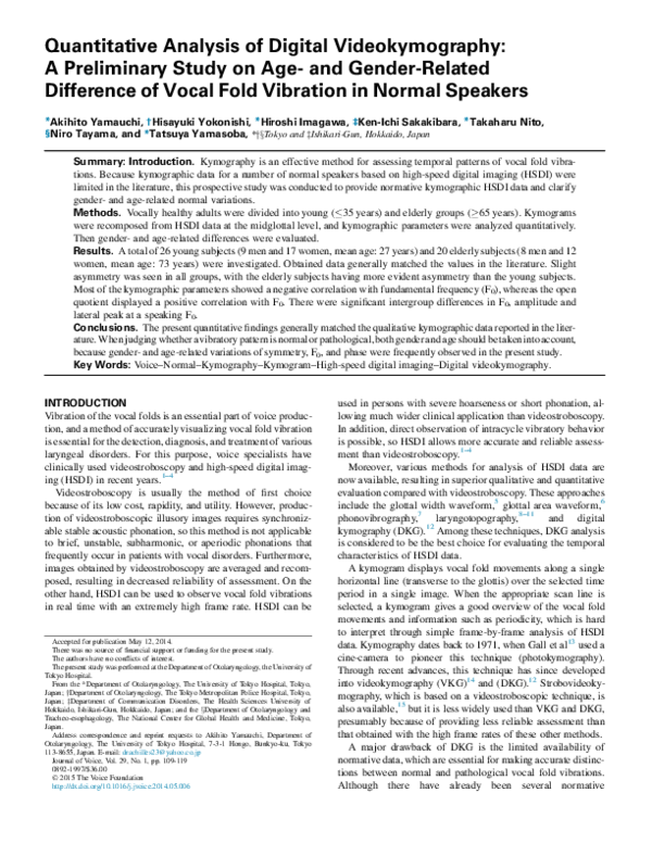 (PDF) Quantitative analysis of digital videokymography: a preliminary ...