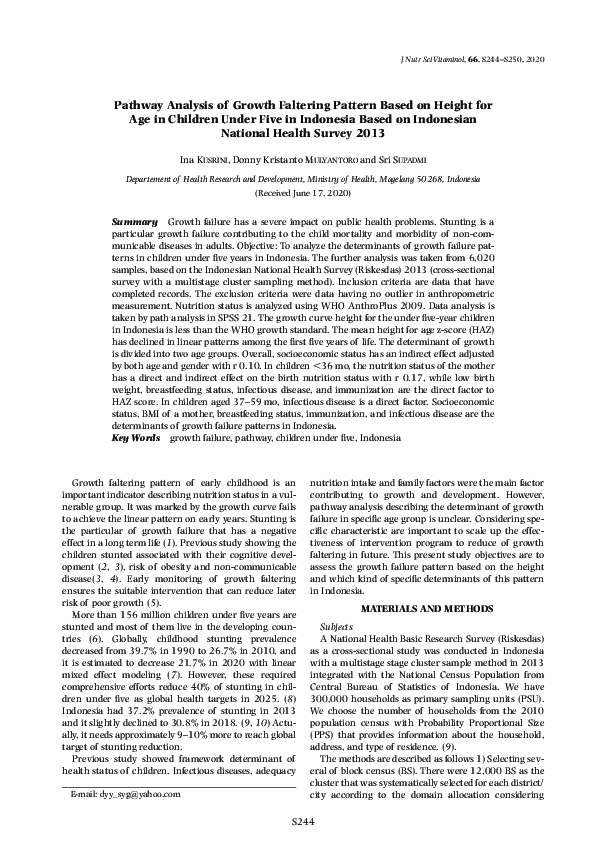 (PDF) Pathway Analysis of Growth Faltering Pattern Based on Height for ...