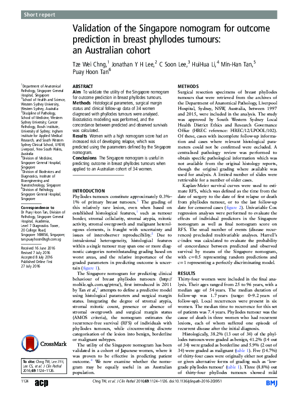 (PDF) Validation of the Singapore nomogram for outcome prediction in ...