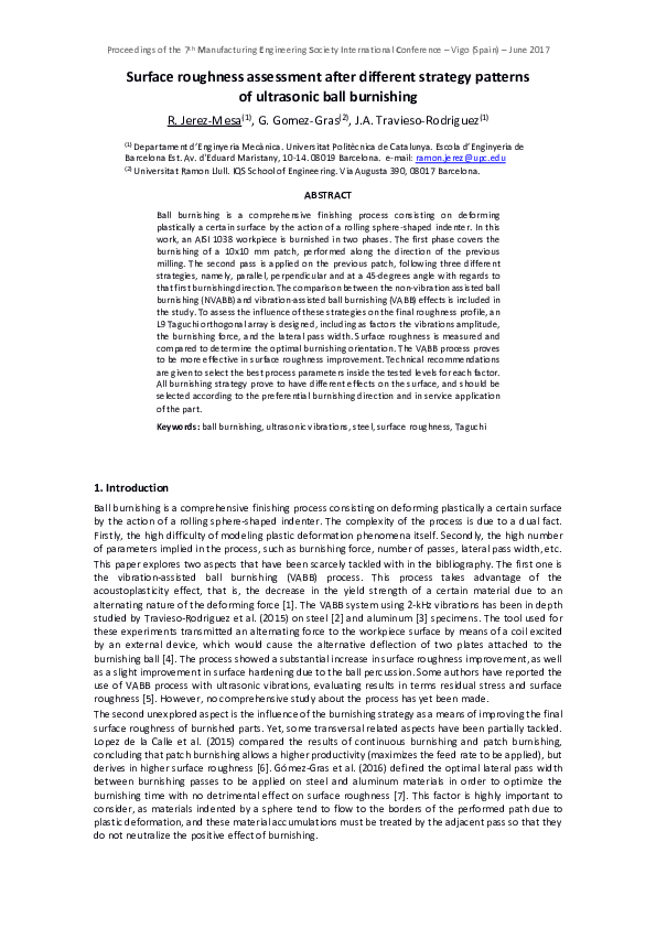 Pdf Surface Roughness Assessment After Different Strategy Patterns Of
