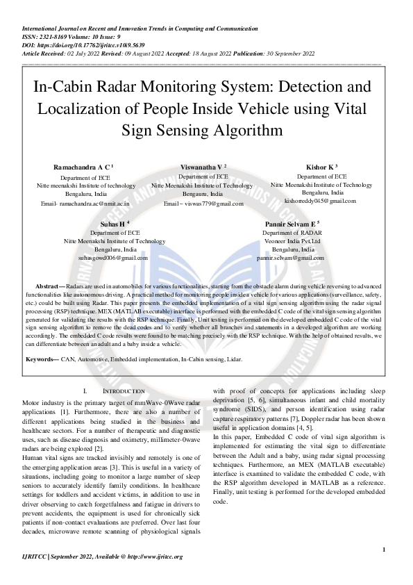 (PDF) In-Cabin Radar Monitoring System: Detection and Localization of ...