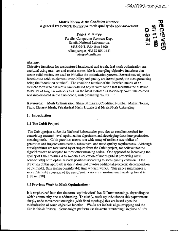 Pdf Matrix Norms And The Condition Number A General Framework To