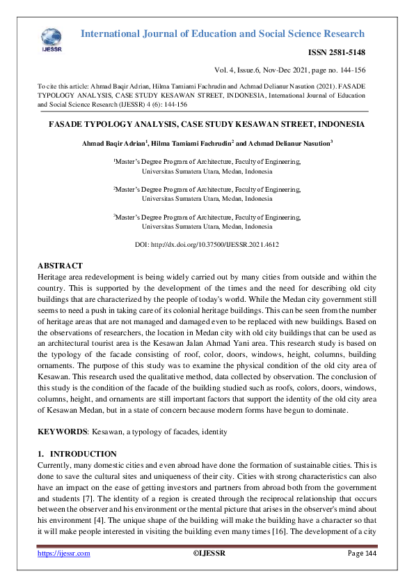(PDF) Fasade Typology Analysis, Case Study Kesawan Street, Indonesia | ahmad adrian - Academia.edu