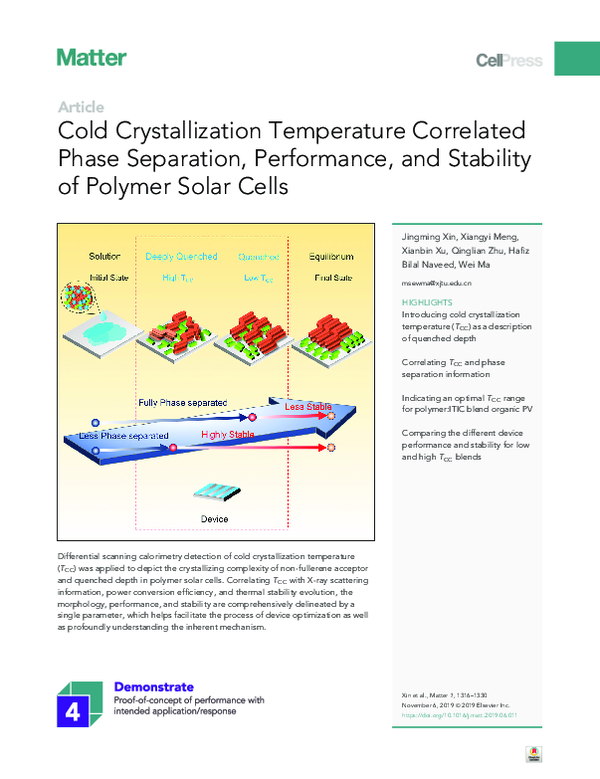 (PDF) Cold Crystallization Temperature Correlated Phase Separation, Performance, and Stability ...